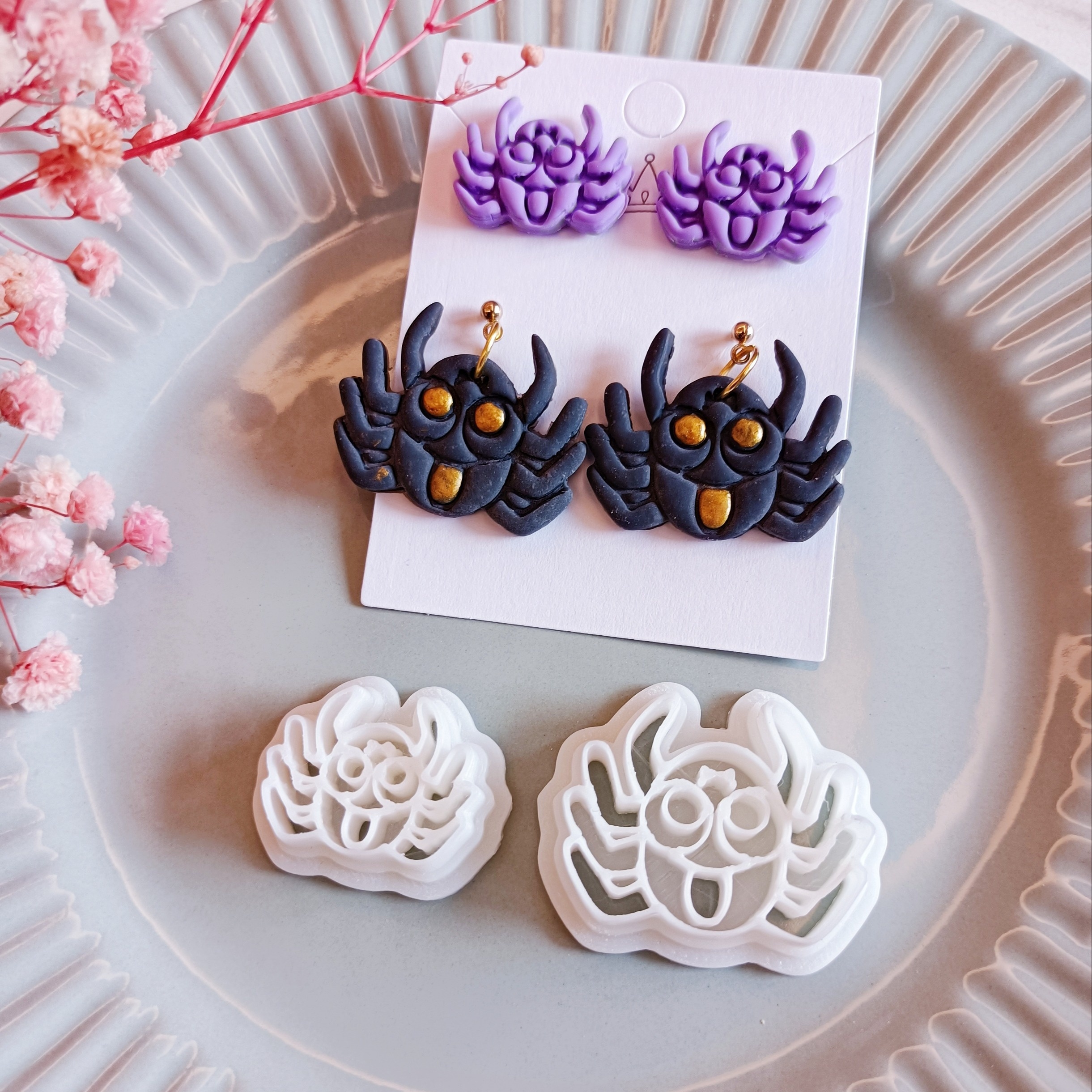 Halloween Spider Polymer Clay Cutter Boho Style Polyresin - Temu