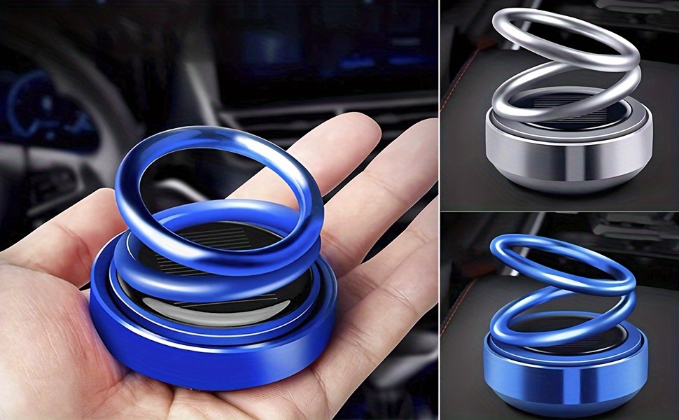 Cool Solar Double Ring Suspension Car Perfume Solar Rotating - Temu