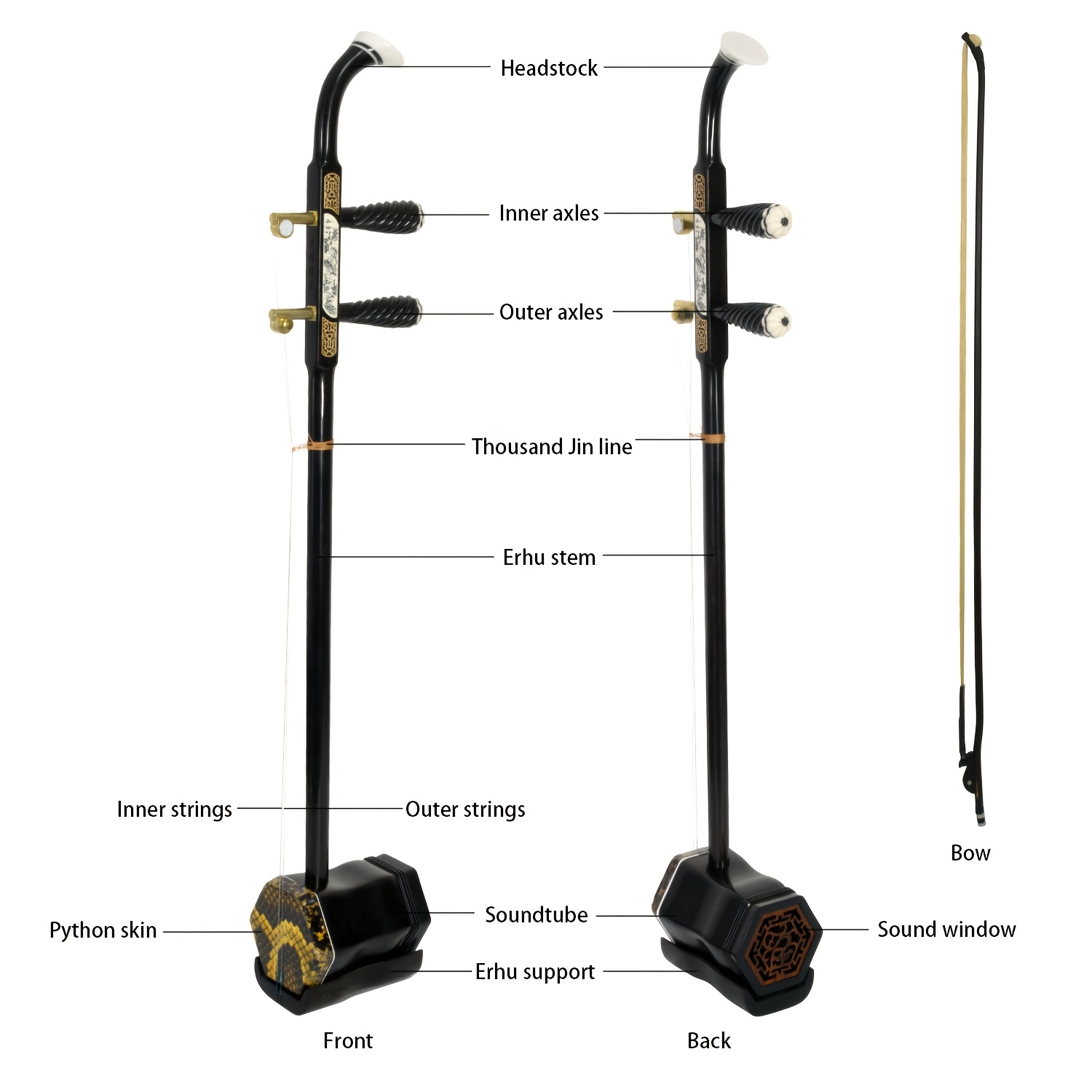 Erhu Chinese 2 string Violin Beginners Complete - Temu