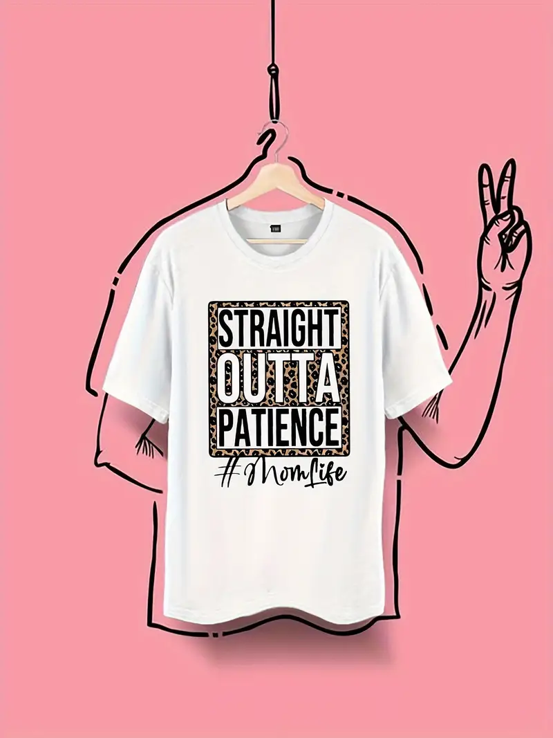 Plus Size Letter Print T Shirt Short Sleeve Crew Neck Casual Temu