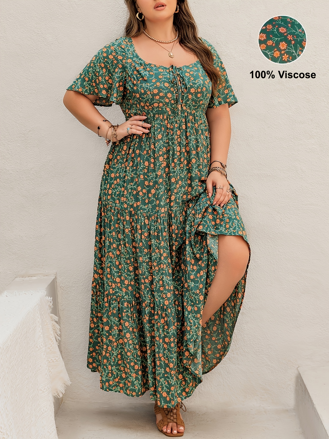 plus size boho dresses sold on Temu United States