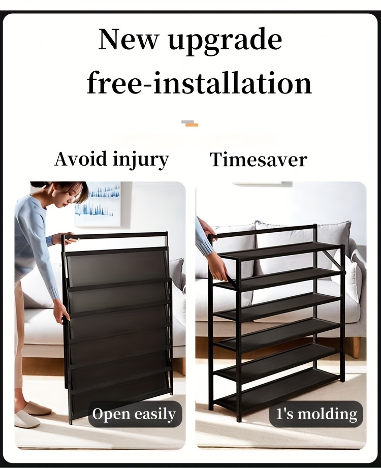 6 tier Free Standing Shoe Racks Stackable Beautiful Natural - Temu