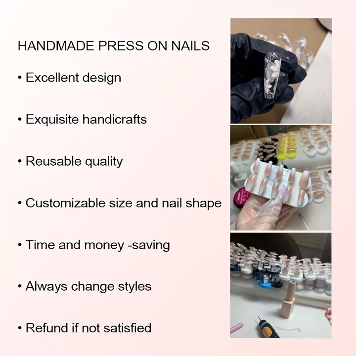 Black Blue Gradient Press Ballet Nails Middle Length Glossy - Temu