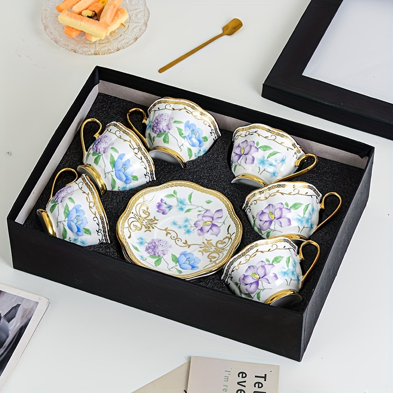 Flowers Painting Teacup Saucer Spoon Ceramic Coffee Cup - Temu United ...