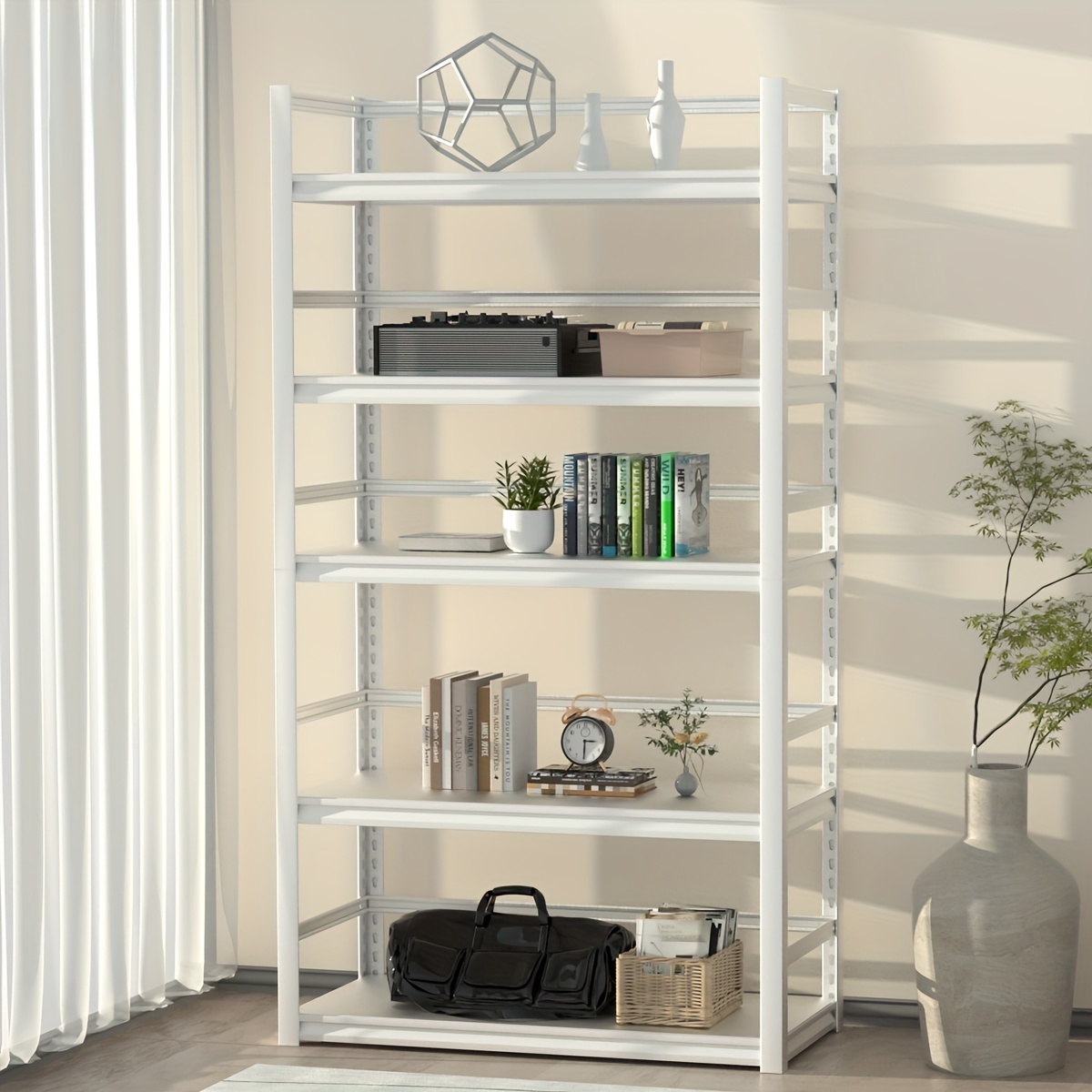 1pc Metal Storage Shelves 5 Tier Adjustable Utility Storage - Temu