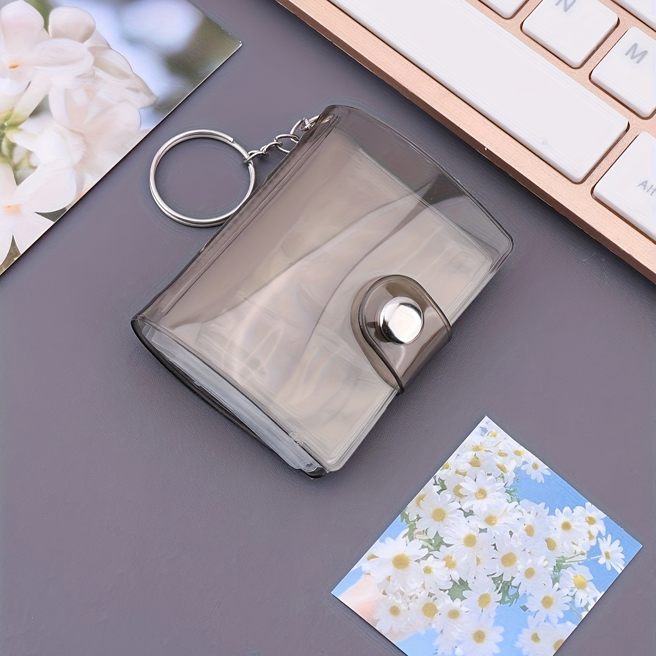 Transparent Black Mini Small Photo Album Keychain Creative - Temu ...