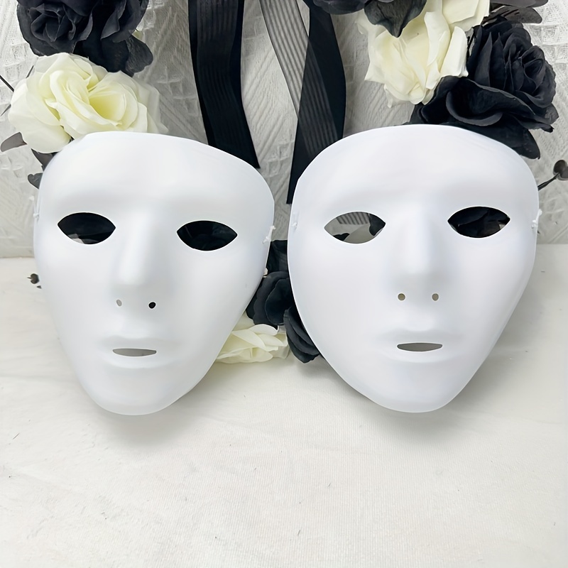 Halloween White Mask Hip Hop Dance Party Masquerade Masks, Cosplay ...