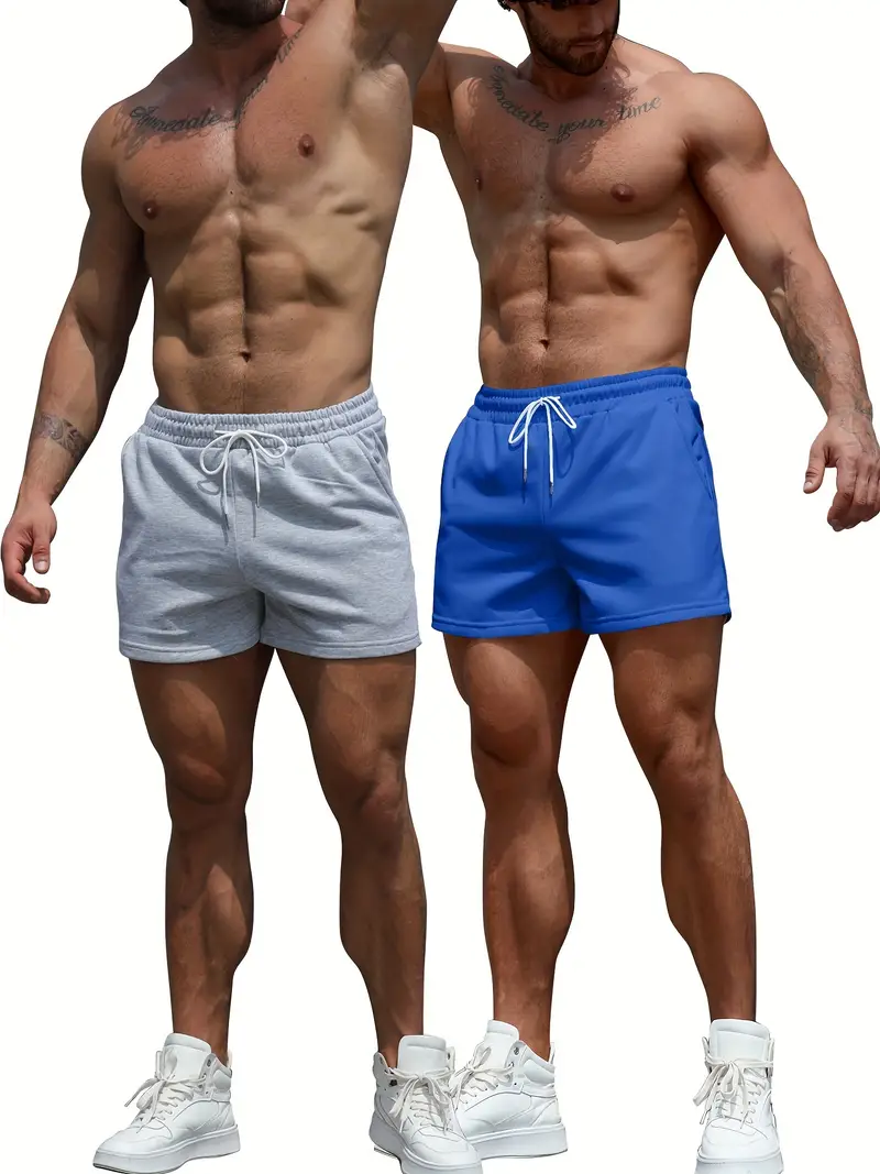 Mens Solid Shorts Pockets Casual Elastic Waist Drawstring Temu Canada