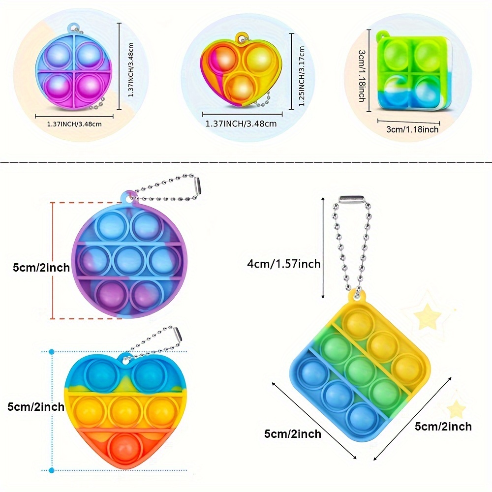 Party Favors Pop Fidget Keychain Mini Fidget Toys Birthday - Temu Canada