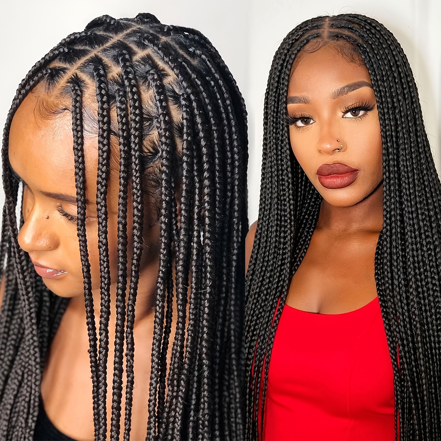 wigs with braids sold on Temu United States