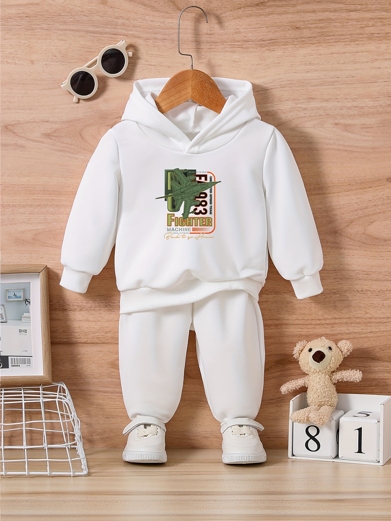 Set Cartoon Fighter Print Toddler Kid Girls Hooded - Temu Australia