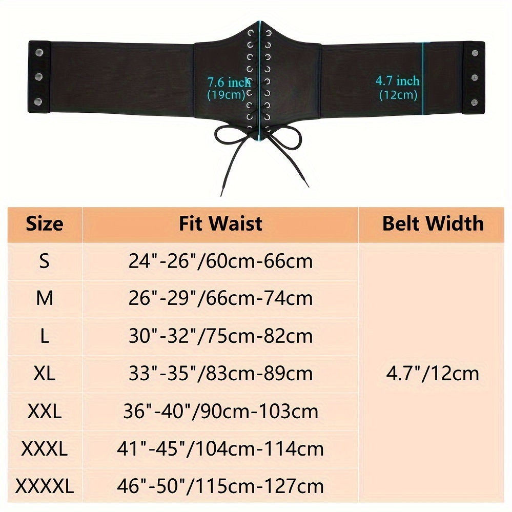 Suosdey Black Corset Belt Women Vintage Lace Elastic Waist - Temu
