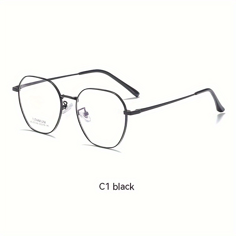 trendy premium polygonal metal frame glasses for men women students ...