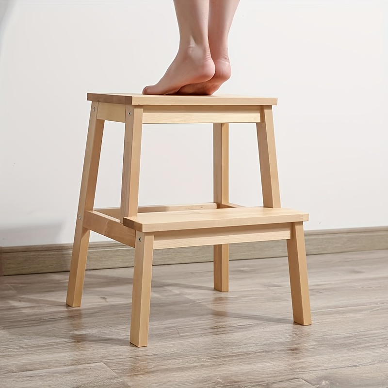wood step stool sold on Temu United States
