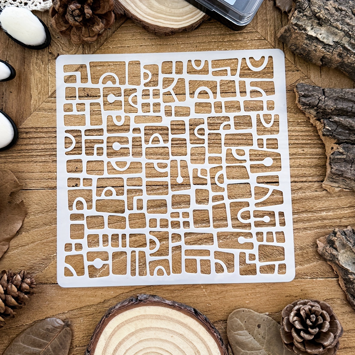 "multi-surface" Vintage-inspired 6x6" Square Grid Stencil For Diy ...