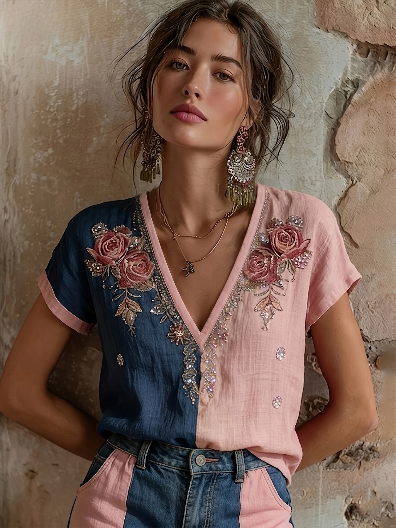rose shirts for women sold on Temu United States