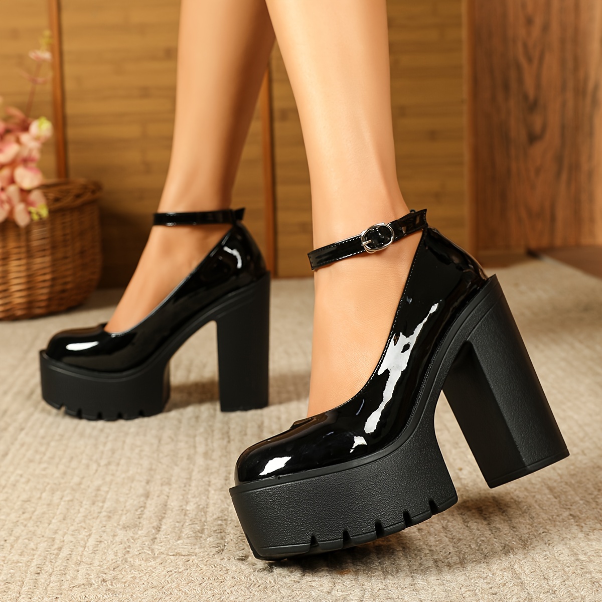 Women's Platform Strappy Sandals Solid Color Open Toe Lace - Temu