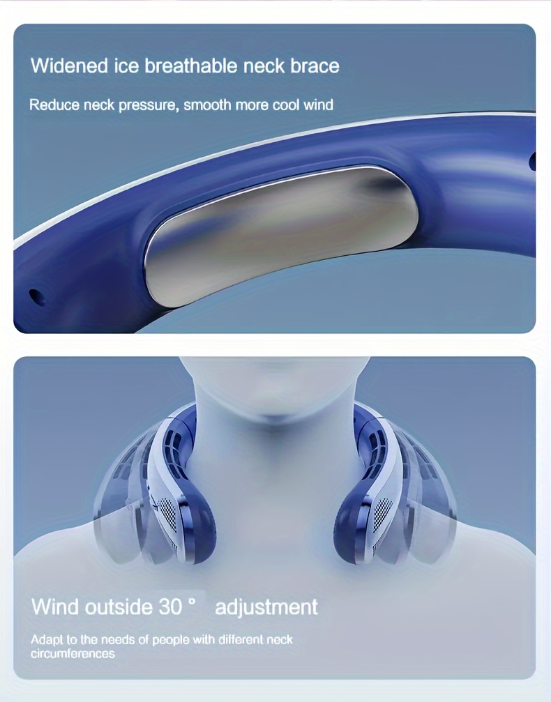 Ultra quiet Portable Neck Fan 100 speed Control Dual Cooling - Temu