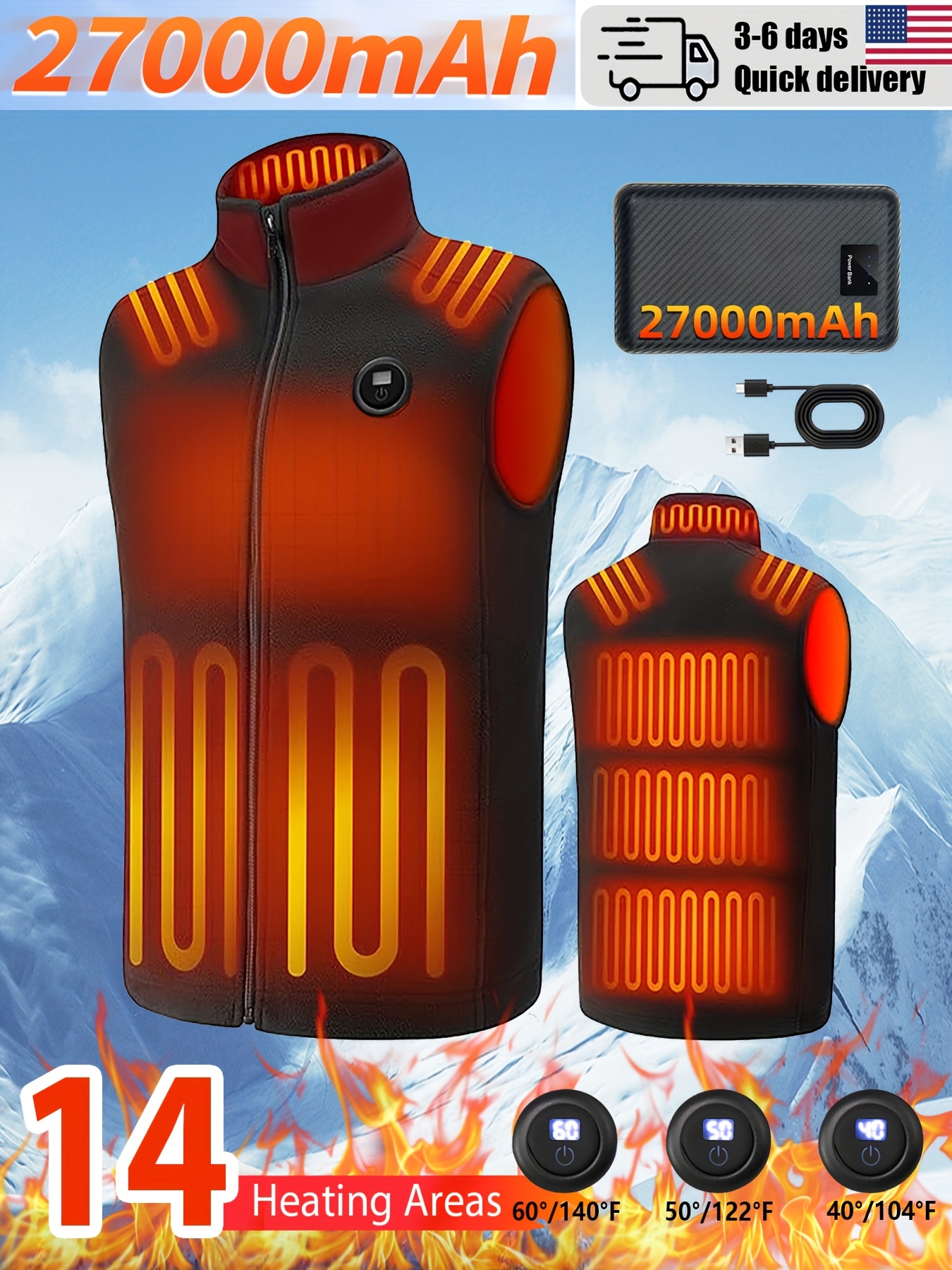 heated vest sold on Temu United States