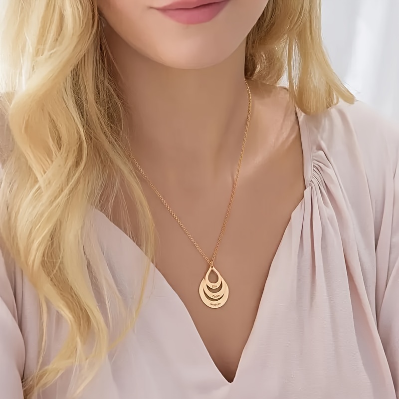 Custom] Personalized Multiple Names Water Drop Necklace - Temu Canada