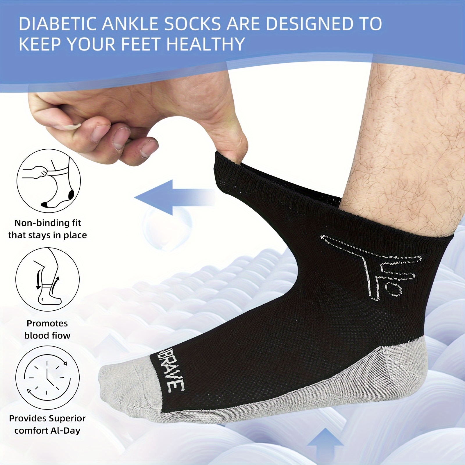 Men's Crew Sport Socks Sweat absorbing Mesh Cotton Blend - Temu Denmark