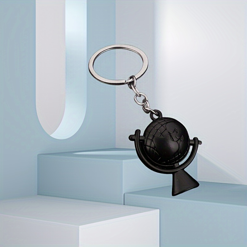 Mini Black Globe Keychain Alloy Key Chain Ring Bag Backpack - Temu Denmark