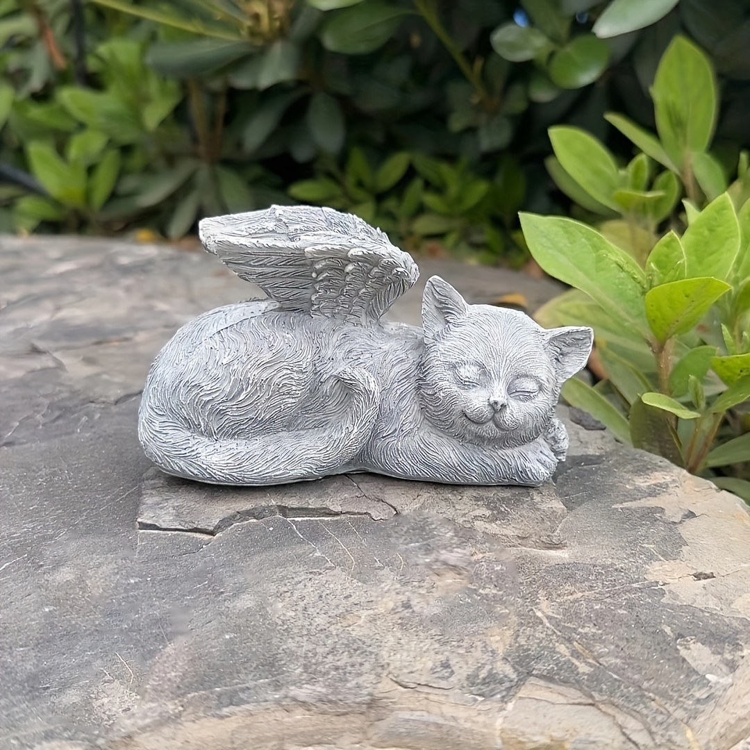 Angel Cat And Dog Figurine Set, Resin Garden Decorative Ornaments ...