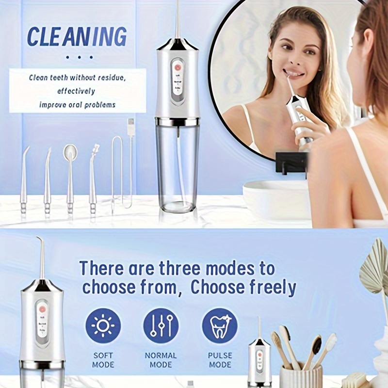 Portable Oral Irrigator Water Flosser 4 Tips Usb Charging - Temu Japan