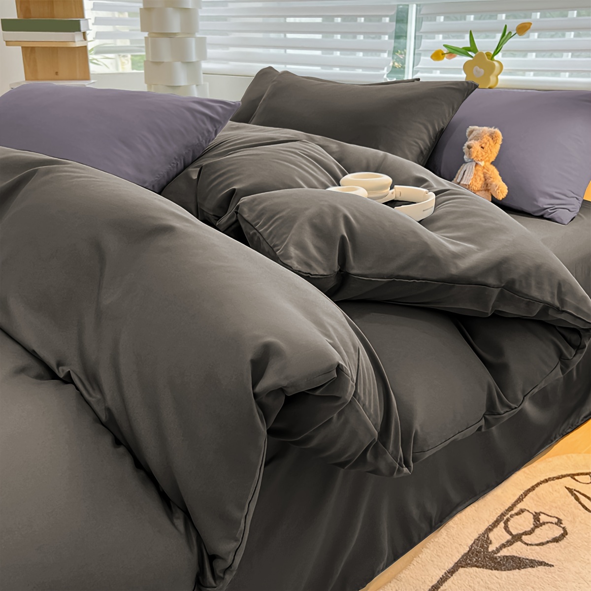 Minimalist Duvet Cover Set Solid Color (duvet - Temu Australia