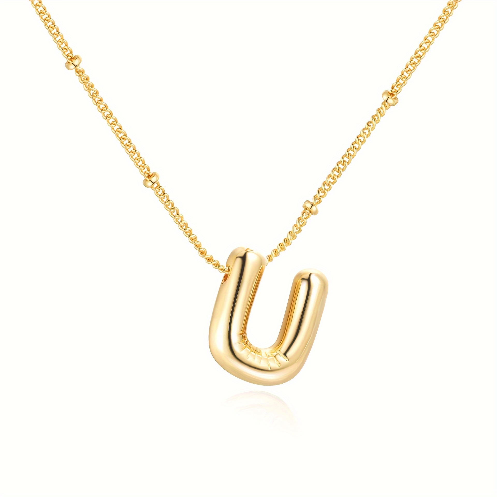 Golden English Letter Pendant Necklace Bubble 26 English - Temu United ...