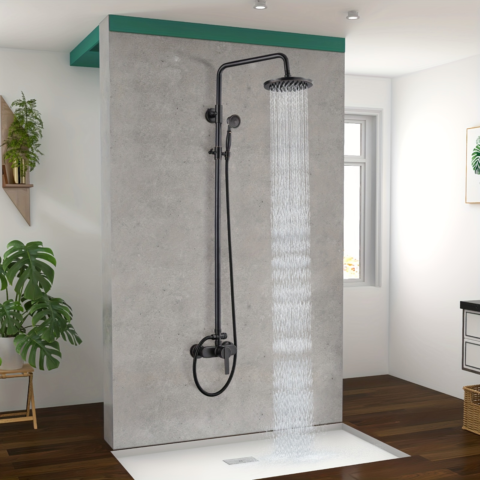 Oil Rubbed Bronze Single Handle Exposed Pipe Shower System, With 8 Inch ...