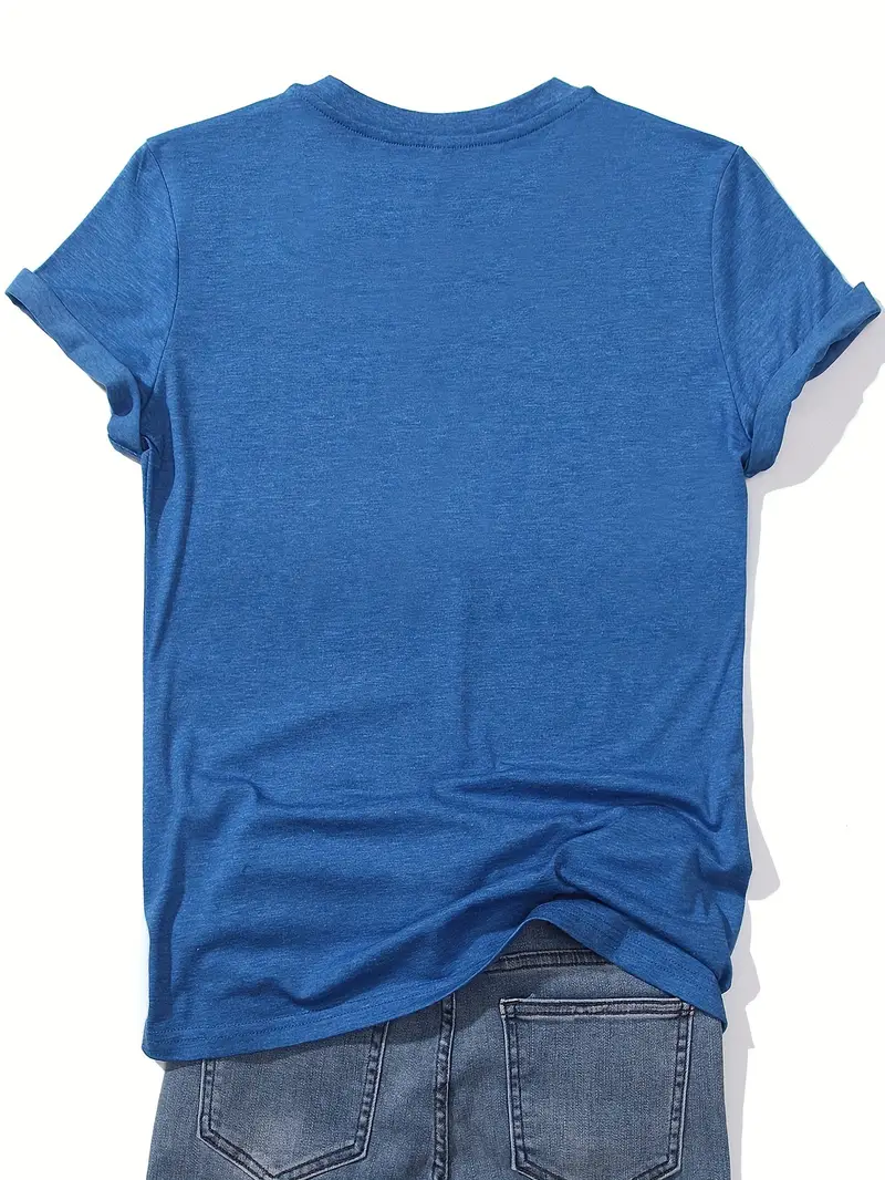 Letter Print T Shirt Casual Short Sleeve V Neck Top Spring Temu Ireland