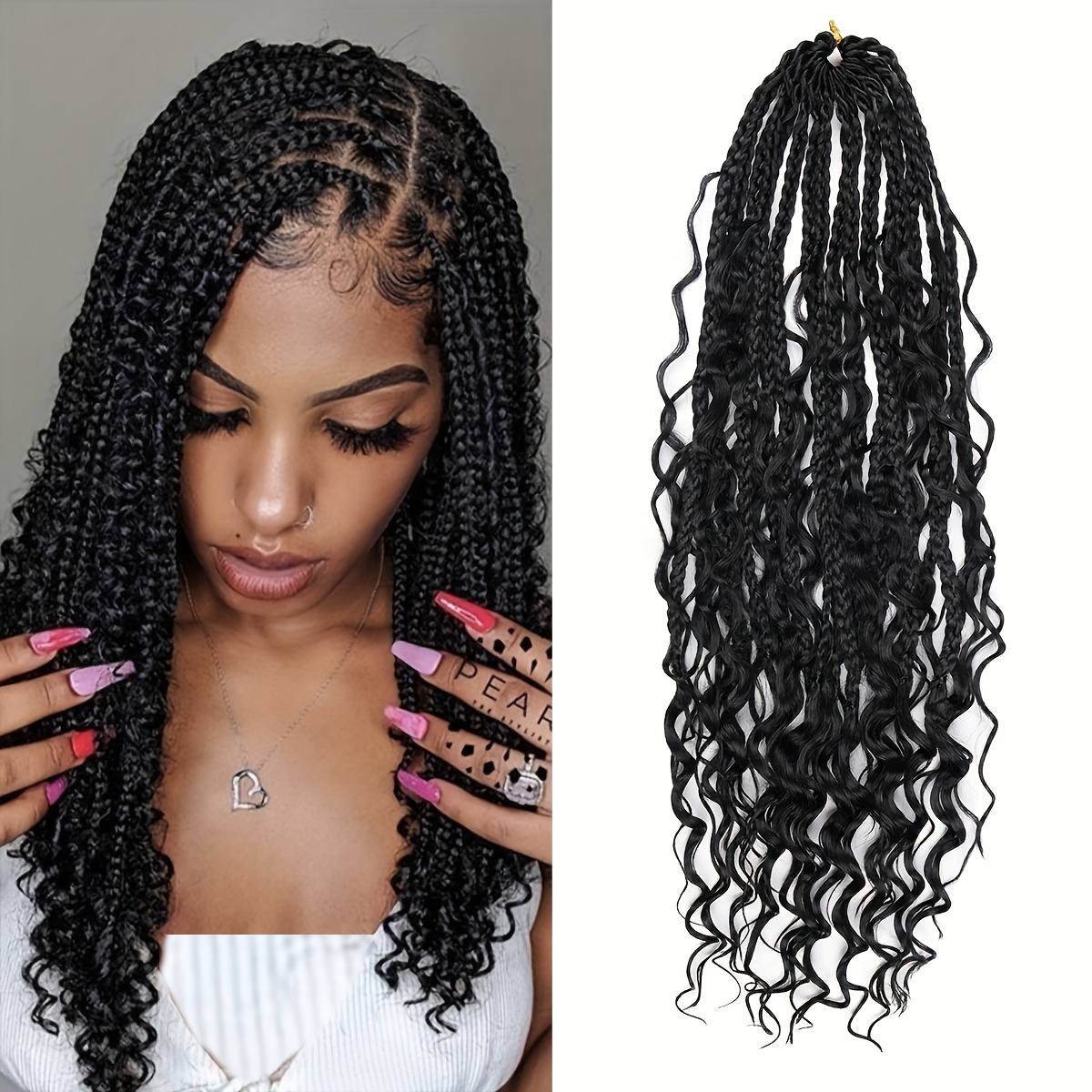 Goddess Locs Crochet Hair Boho Faux Locs Crochet Braids - Temu