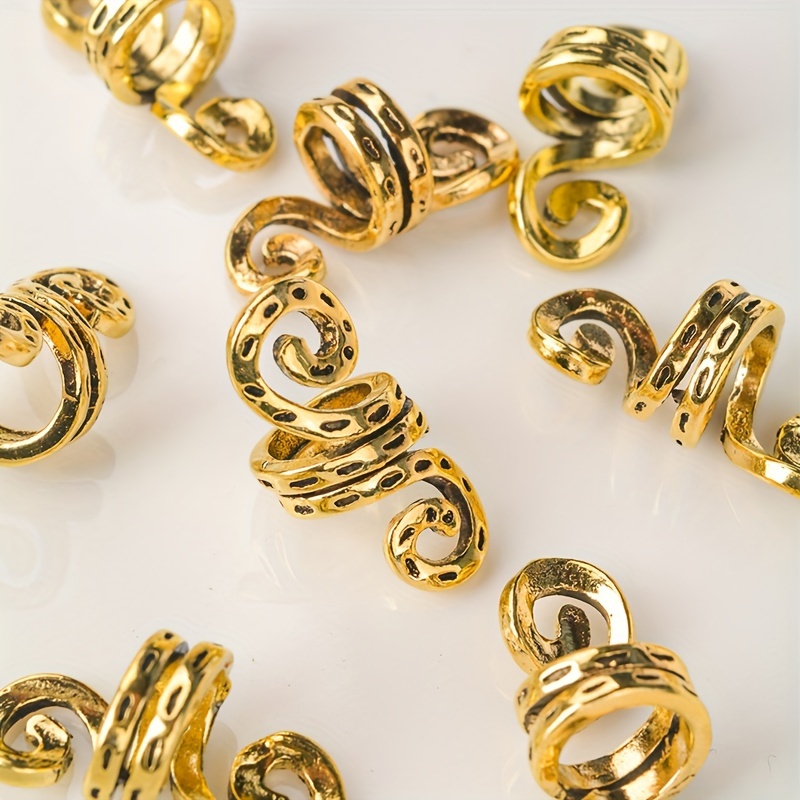 Vintage Gold Snake Hair Coil Rings Braids Alloy Hip Hop - Temu