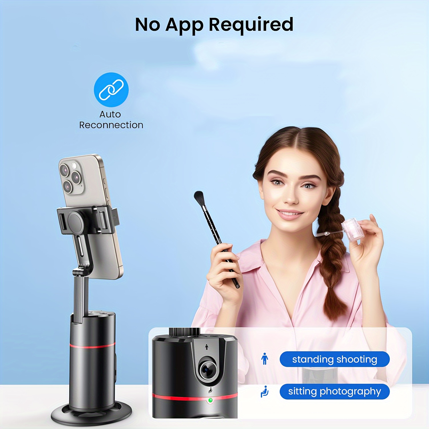 360° Face Tracking Auto Gimbal Shot No App Needed - Temu