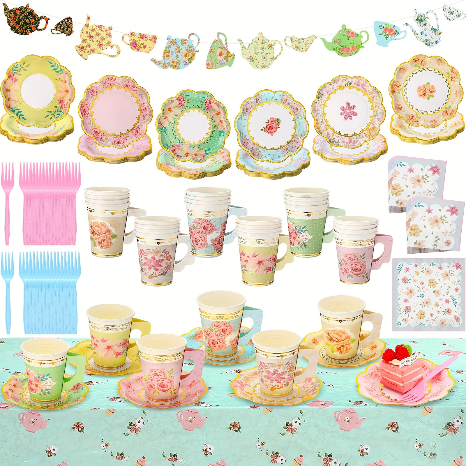 tea party supplies sold on Temu United States