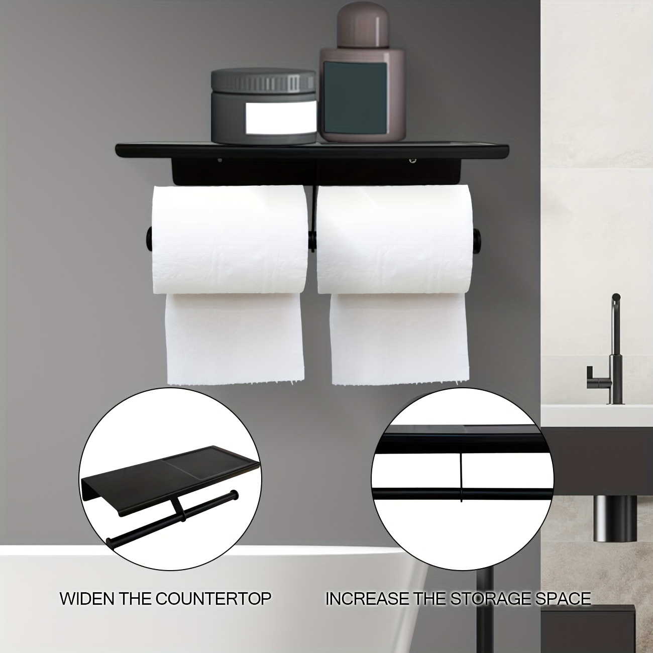 double row toilet paper holder bathroom punch free punch - Temu Canada