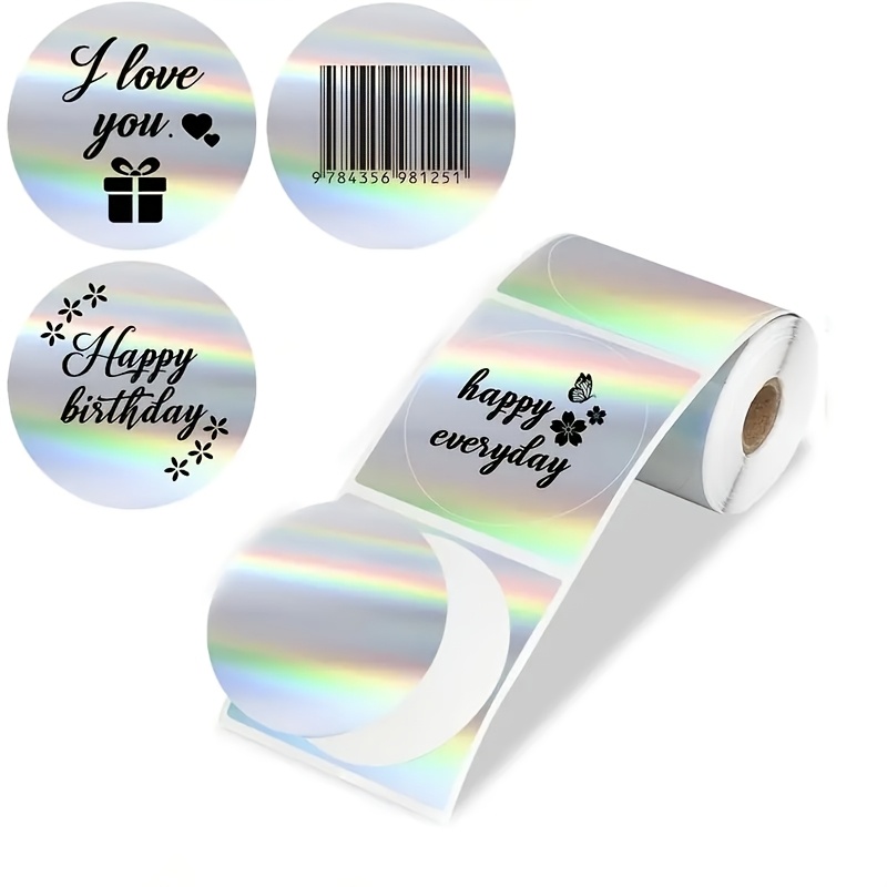 holographic thermal labels sold on Temu United States