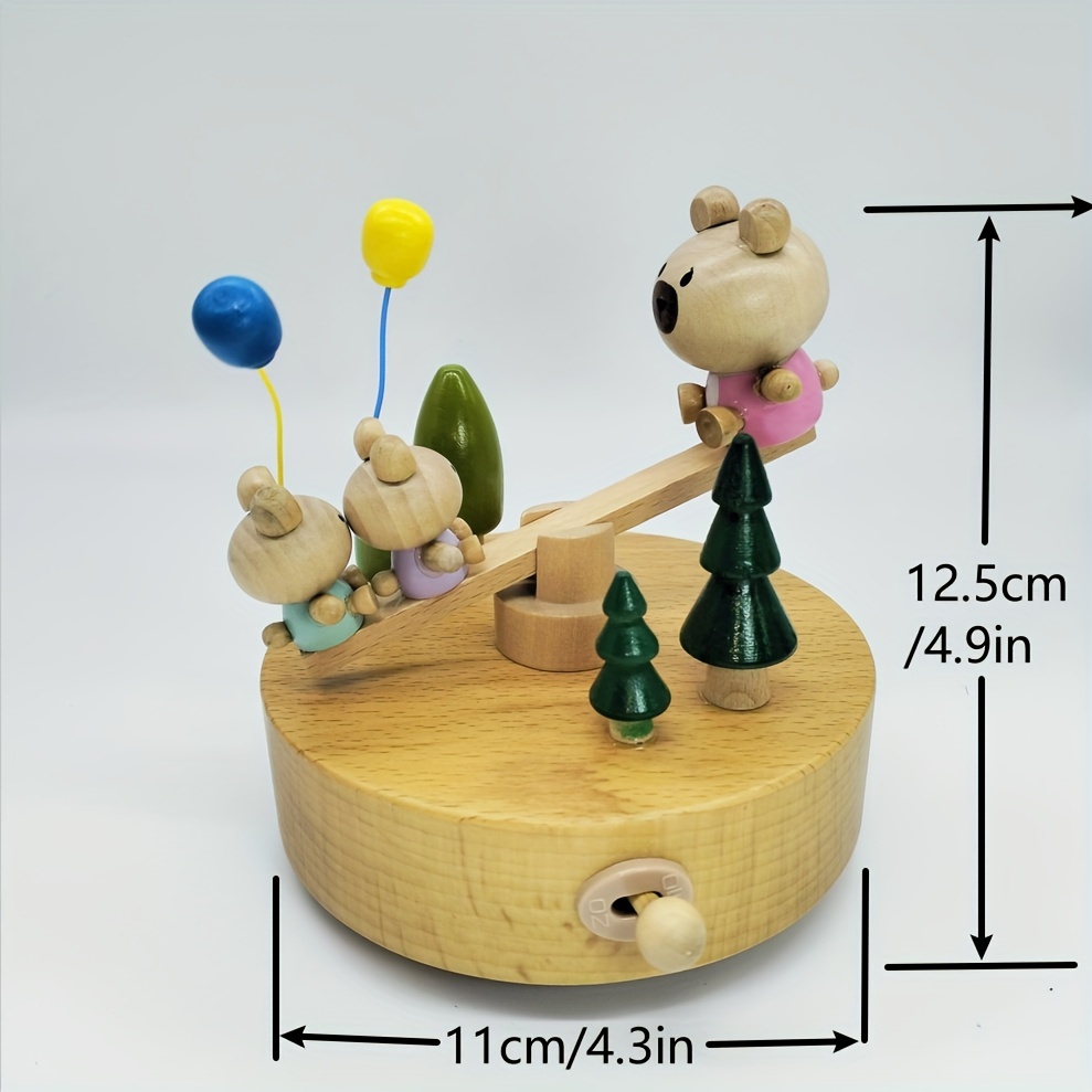 Rustic Wooden Music Box Classic Teeterboard Design - Temu