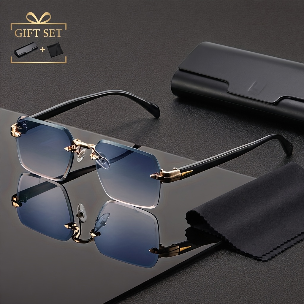 rimless sunglasses sold on Temu United States