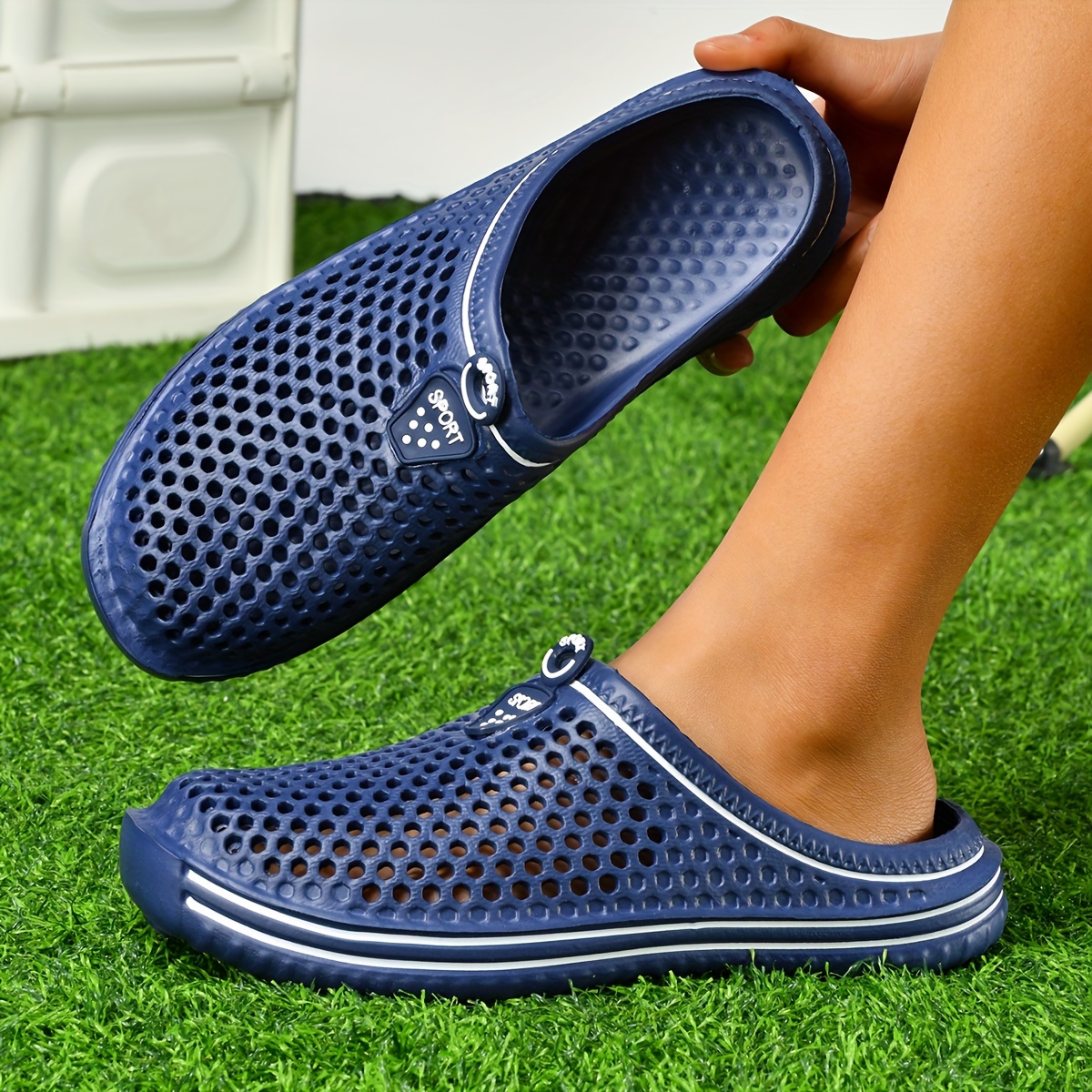 Hollow Garden Slides Women's Breathable Closed Toe Eva Flat - Temu New ...