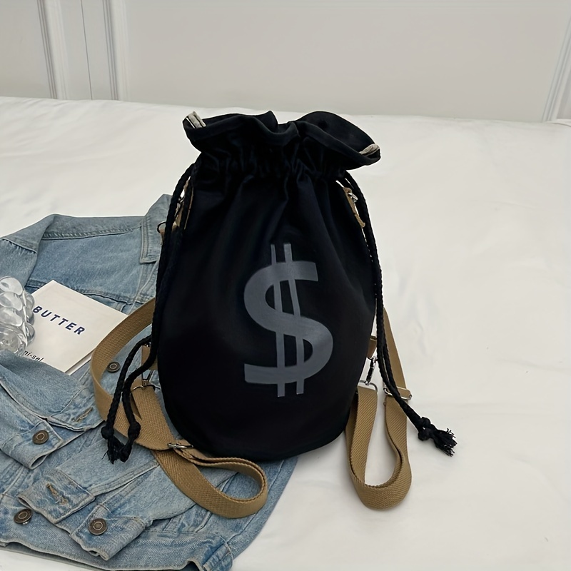 Simple Drawstring Large Capacity Canvas Bag New Commuter - Temu Canada