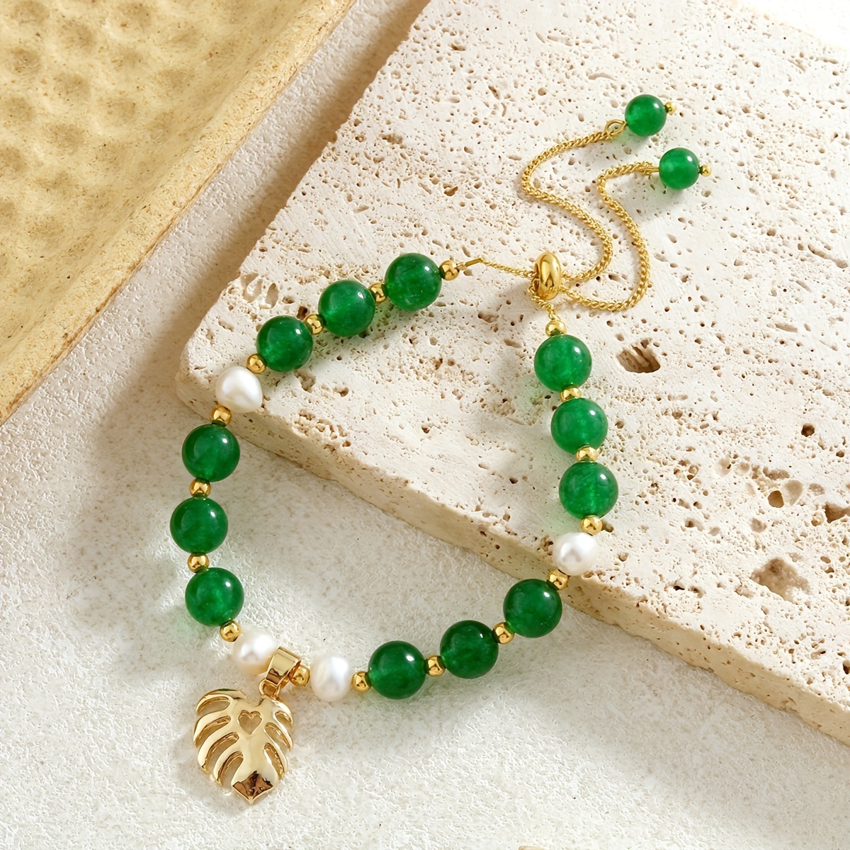 Delicate Green Beads Freshwater Pearl Hollow Leaf Flower - Temu United ...