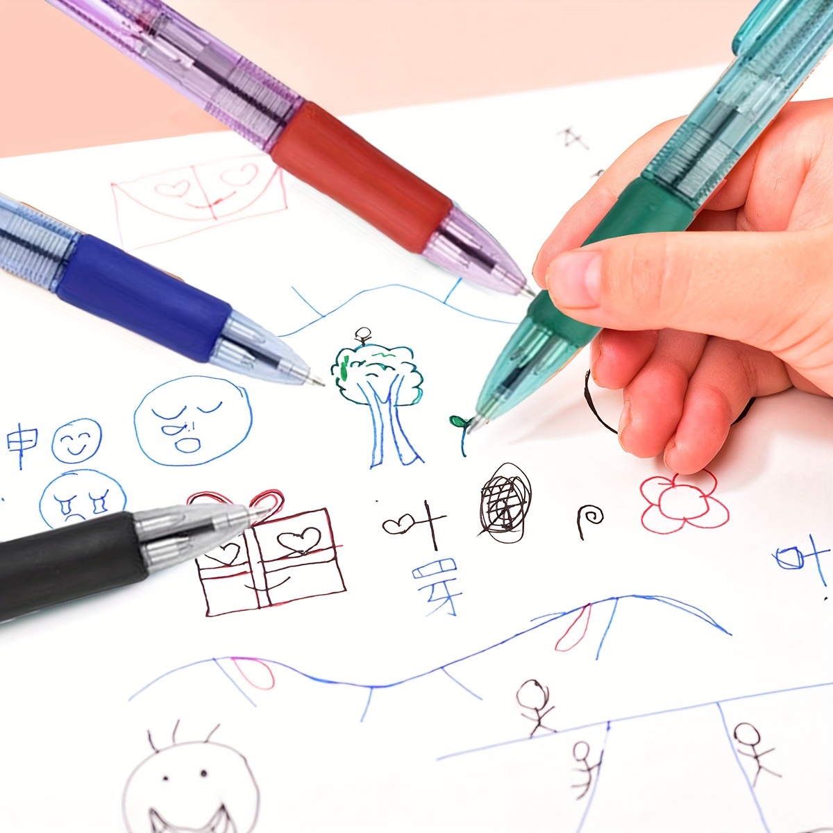 4-piece Multi-color Retractable Ballpoint Pens - Smooth Writing 1.0mm ...