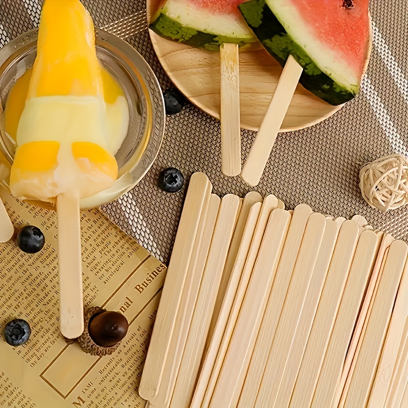 1 Set Wooden Ice Cream Sticks Popsicle Sticks Bamboo Craftsmanship