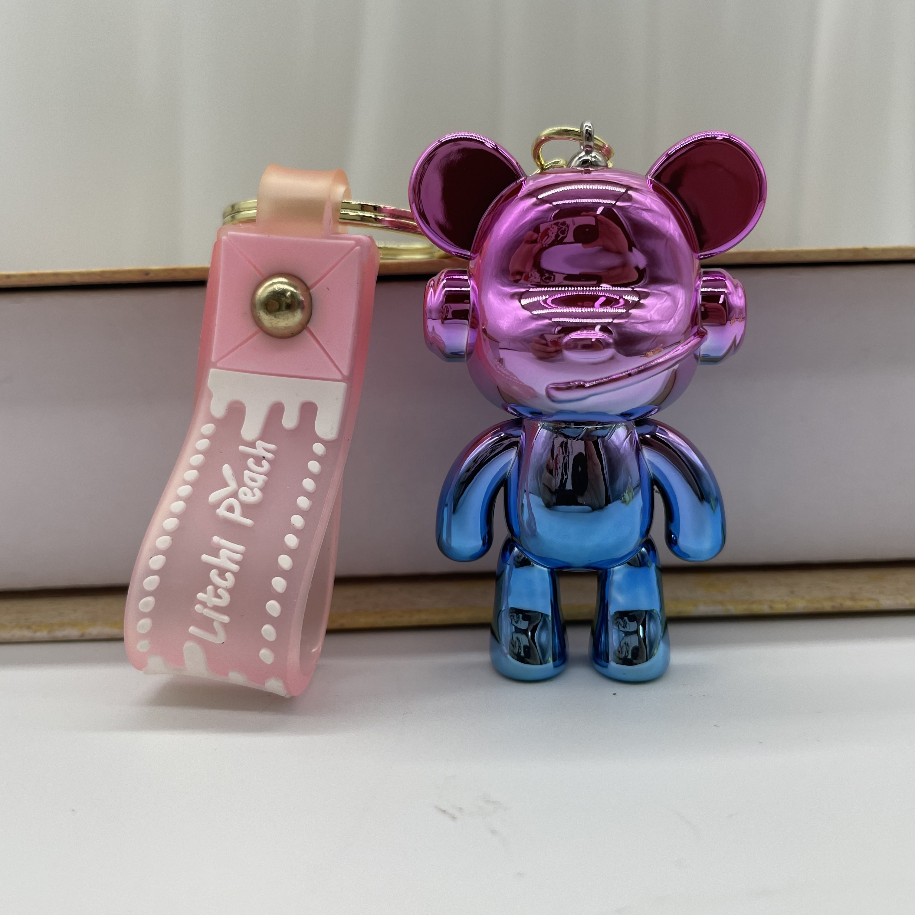 Acrylic Bear Keychain Electroplated Uv Gradient Color - Temu United Kingdom