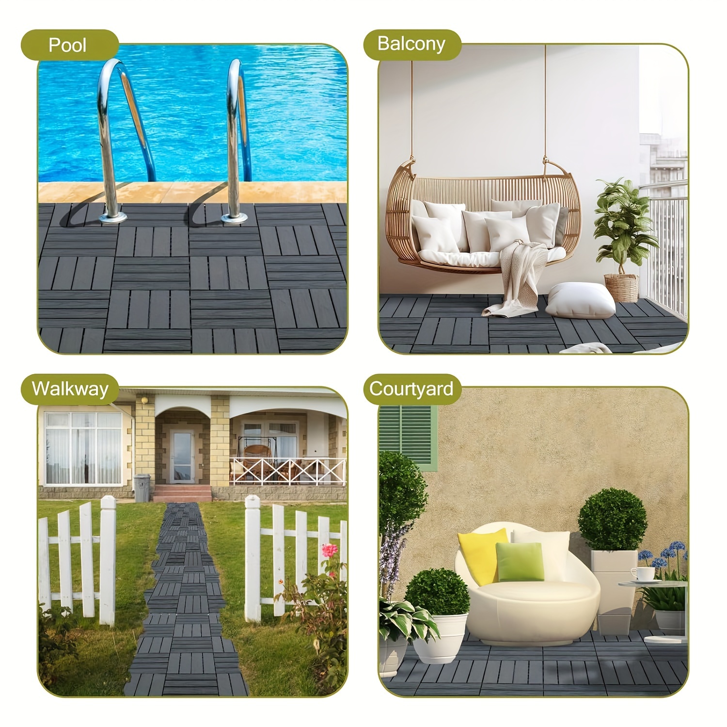 3d Embossed Wood Grain Interlocking Floor Tiles Plastic Pvc - Temu