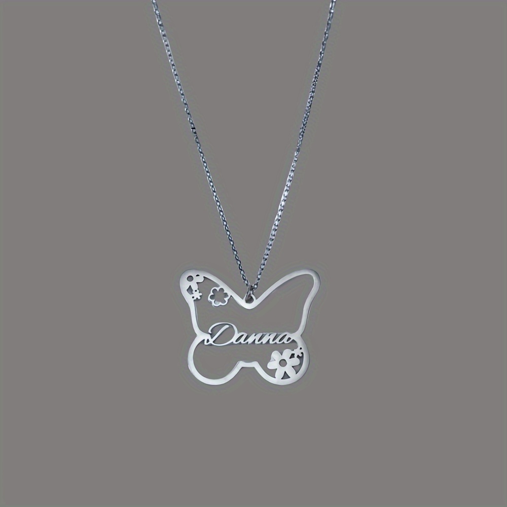 Customized Name Butterfly Shape Pendant Personalized - Temu United Kingdom