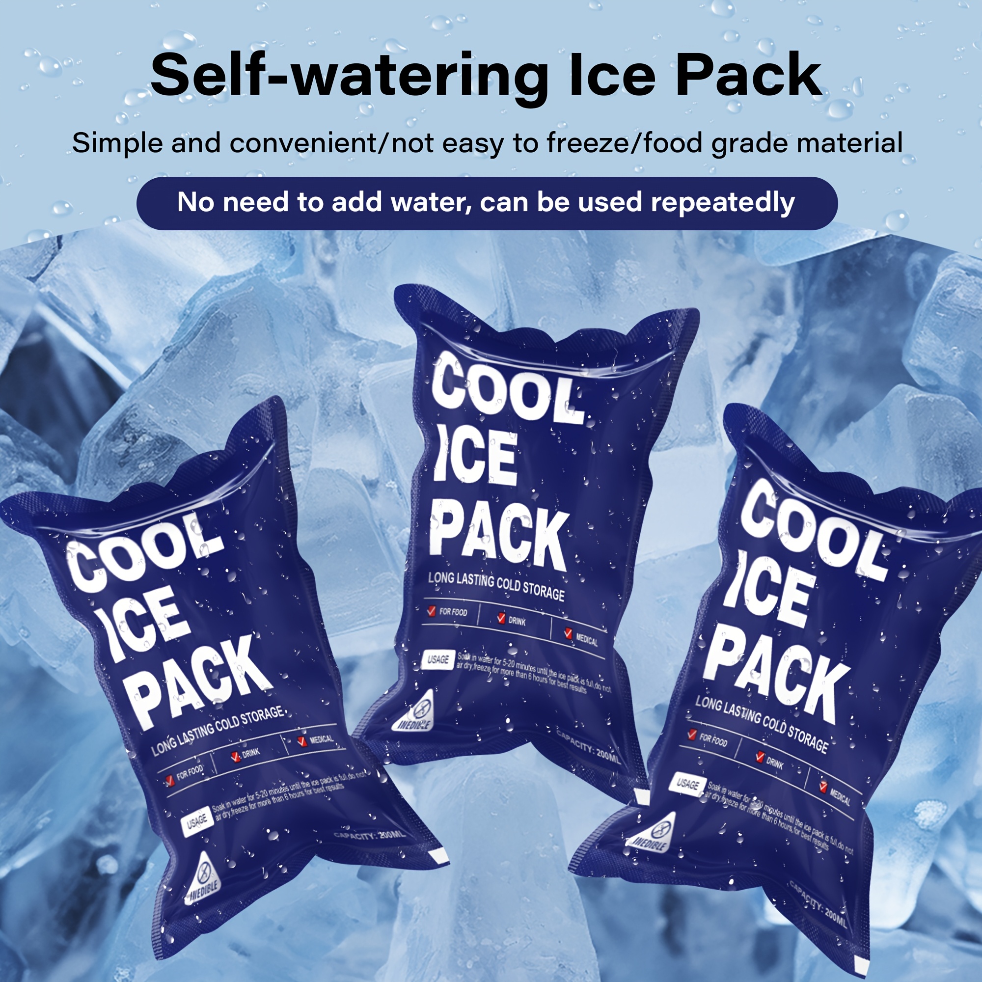 Reusable Cold Packs Reusable Ice Packs For Coolers - Gel Packs 4x5 Inch ...