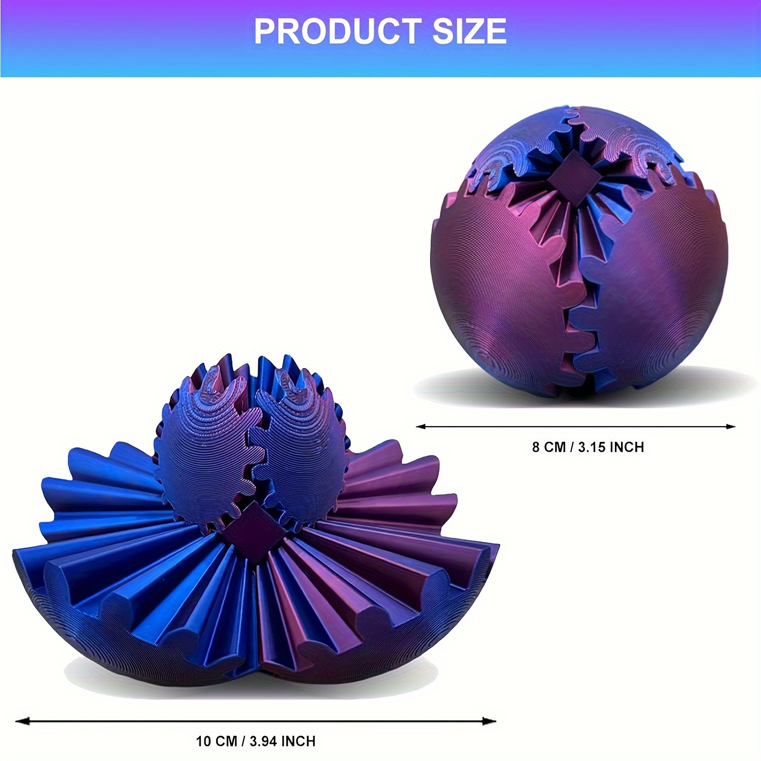 Steampunk Gear Ball Fidget Toy 3d Printed Spinning Cube - Temu Australia